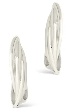 Sterling Forever Monique Twisted Hoop Earrings - Silver