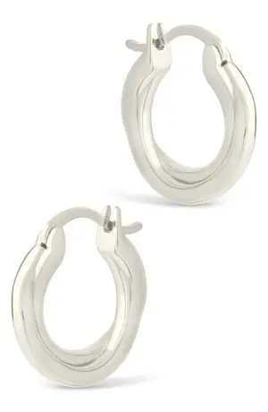 Sterling Forever Janice Twisted Huggie Hoop Earrings - Silver