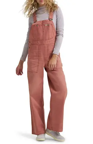 LEEM Relaxed Denim Overalls - Dusty Rose
