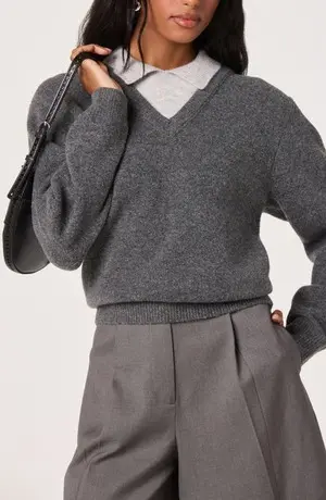 Astr The Label Contrast Collar Sweater