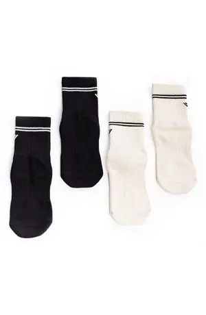 AREBESK Assorted Grip Crew Socks 2 Pack - Multi