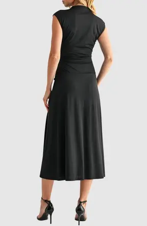 QUINCY MAE Cap Sleeve Midi Dress With Belt