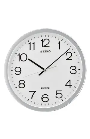 SEIKO 12in. Office Classic Numbered Wall Clock - Silver