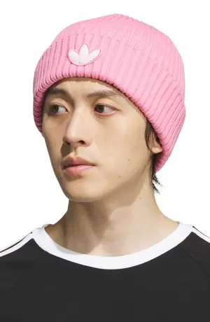 Adidas Chenille Beanie - Semi Pink Glow/white