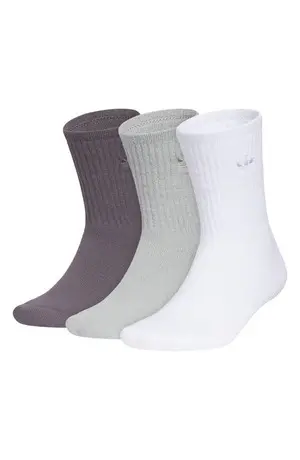 Adidas Originals Comfort Crew Socks 3 Pack - Grey Strata