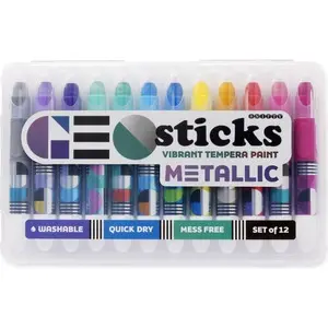 SNIFTY Geo Sticks 12-pack Metallic Tempera Paint Sticks - Multi