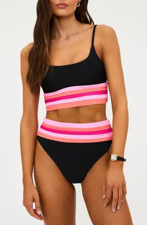 Beach Riot Mae Colorblock Bikini Top - Ruby Colorblock