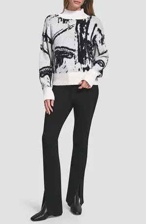 Dkny Oversized Intarsia Knit Sweater