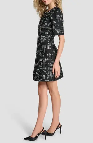 Dkny Abstract Jacquard Mini Dress