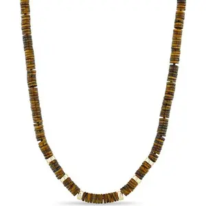 Zoe Chicco Tiger's Eye Bead Necklace - 14k Yellow Gold