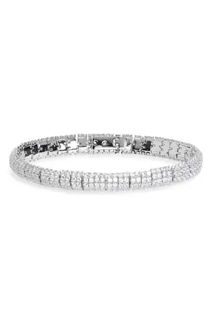Nadri Crushed Pavé Dome Bracelet - Rhodium