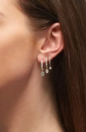 Nadri Triple Illusion Hoop Drop Earrings