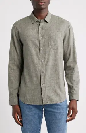 Rails Wyatt Microcheck Cotton Button-up Shirt - Spruce Etch