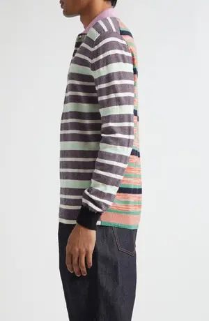 WASTE YARN PROJECT Carl Stripe One-of-a-kind Polo