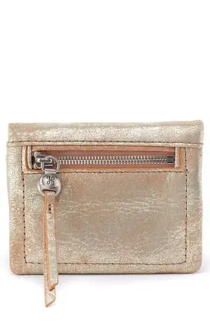 Hobo Lumen Leather Compact Wallet Saddle Stardust