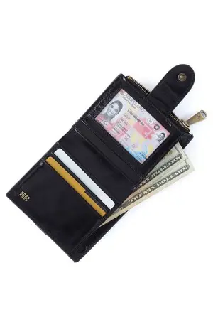 Hobo Dunn Leather Compact Wallet - Black