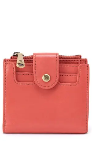 Hobo Dunn Leather Compact Wallet - Pink Mirage