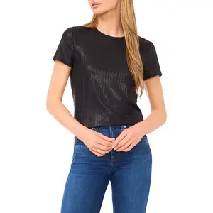 Ted Baker London Piper Metallic Knit Top - Rich Black