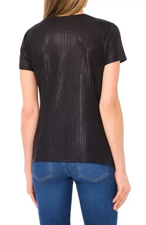 Ted Baker London Piper Metallic Knit Top - Rich Black