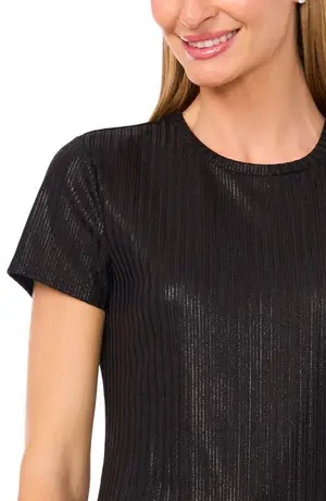 Ted Baker London Piper Metallic Knit Top - Rich Black