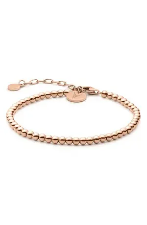 VINCERO Beaded Chain Bracelet - Rose Gold