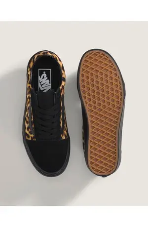 VANS Old Skool Leopard Print Calf Hair Sneakers - Leopard/black