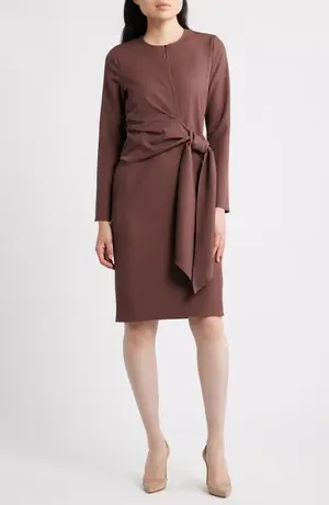 Misook Tie-waist Shift Dress