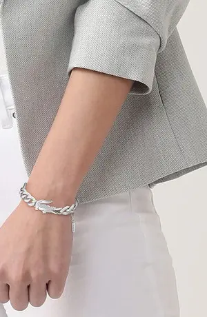 Lacoste Crocodile Chunky Chain Bracelet - Silver