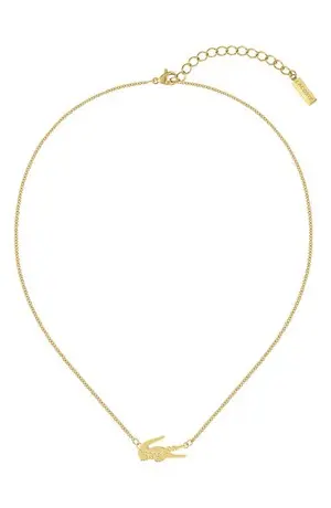 Lacoste Crocodile Chain Necklace Gold