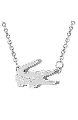 Lacoste Crocodile Chain Necklace - Silver