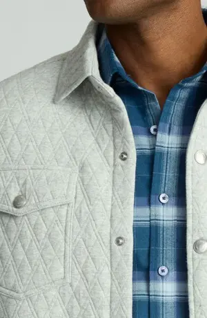 UNTUCKIT Braunfield Quilted Knit Overshirt - Grey
