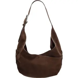 HAMMITT Tom Zip Medium Hobo Bag - Belted Suede/gunmetal