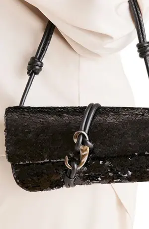 Dolce Vita Alice Sequin Shoulder Bag - Black