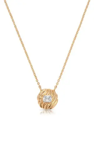 Ettika Textured Disc Pendant Necklace - Gold