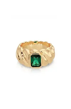 Ettika Twisted Statement Ring - Green