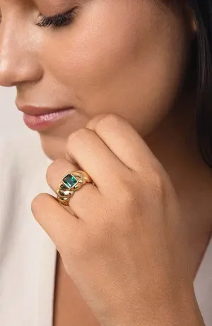 Ettika Twisted Statement Ring - Green
