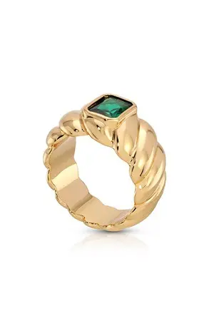 Ettika Twisted Statement Ring - Green