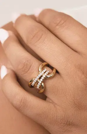 Ettika Knot Pavé Wrap Ring