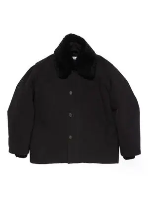 Acne Studios Shearling-collar Bomber Jacket - Black