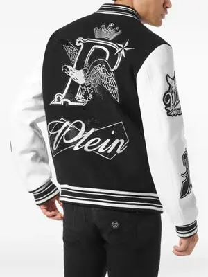 Philipp Plein Eagle-embellished Varsity Bomber Jacket