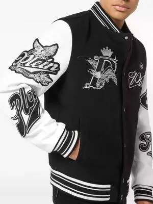 Philipp Plein Eagle-embellished Varsity Bomber Jacket