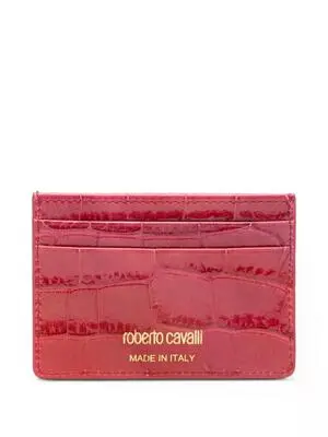 Roberto Cavalli Crocodile-effect Logo Card Holder