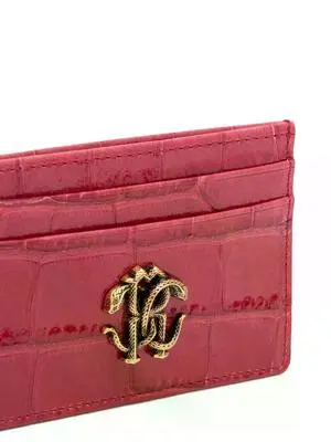 Roberto Cavalli Crocodile-effect Logo Card Holder