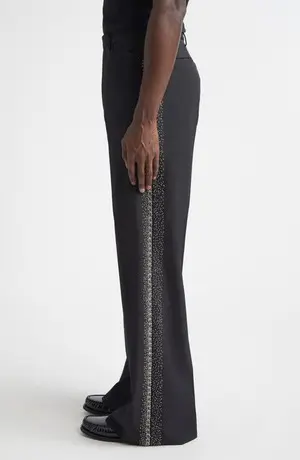 Amiri Crystal Stripe Flare Leg Pants