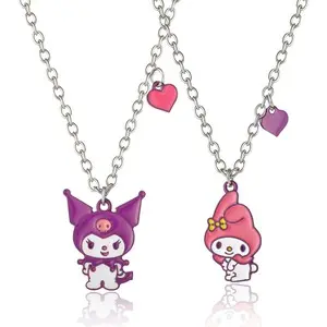HELLO KITTY Kuromi And My Melody Necklace Set - Silver/ Miscallaneous