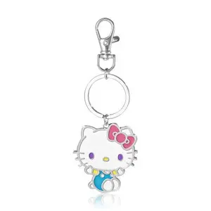 HELLO KITTY Fashion Charm Keychain - Silver/ White