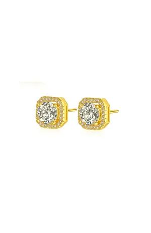 DLORIA Halo Stud Earrings - Gold