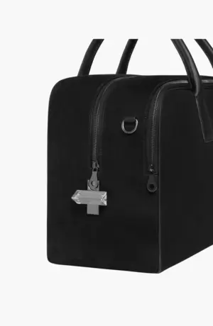 AVITEUR Cristallo Nubuck Weekend Bag - Black