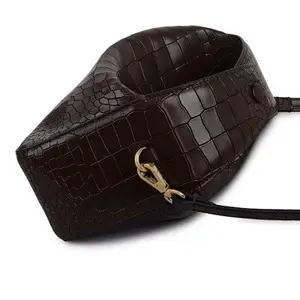 RADLEY De Beauvoir Faux Croc Ziptop Satchel - Dark Oak
