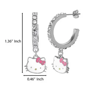 HELLO KITTY Charm Hoop Earrings